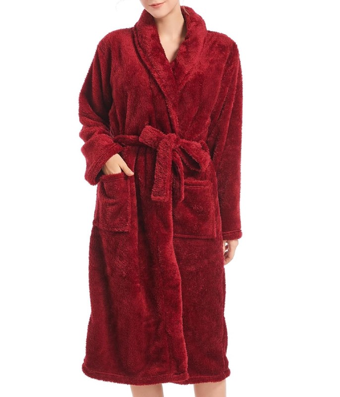 Roupão/Robe Longo Fleece Bav Home (4321) 100% Microfibra - Vermelho ...