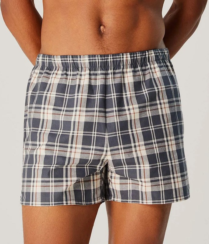 Cueca Samba-Canção Xadrez Cinza Hering 100% Algodão :: lingerie.com.br